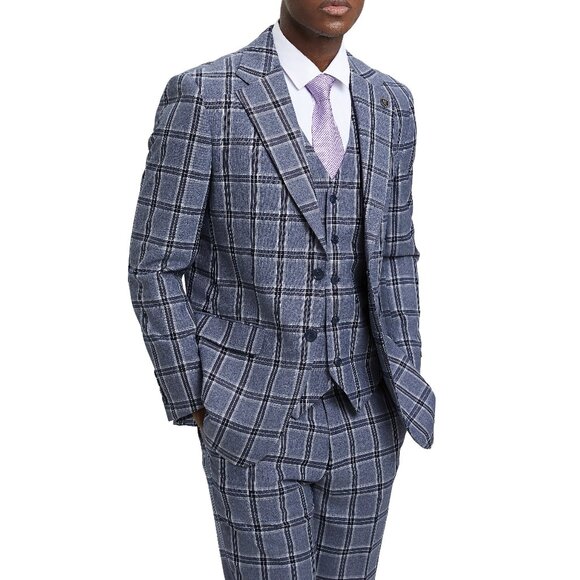 Stacy Adams | Suits & Blazers | Grey Plaid 3 Piece Stacy Adams Mens ...